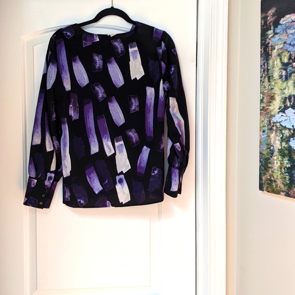 Alfani | Tops | Nwt Beautiful Black And Purple Wrap Style Top | Poshmark